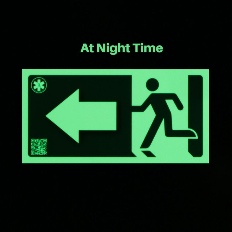 Photoluminescent Exit Left Sign - ARASCA Medical Equipment Trading LLC