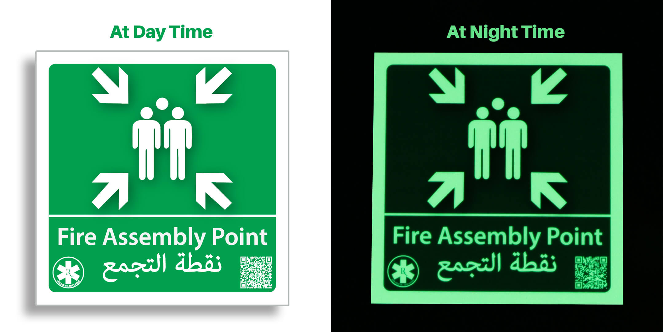 Photoluminescent Fire Assembly Point Sign - ARASCA Medical Equipment ...
